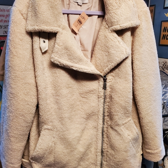 LOFT | Jackets & Coats | Womens Plus Size Loft Shearling Moto Style ...